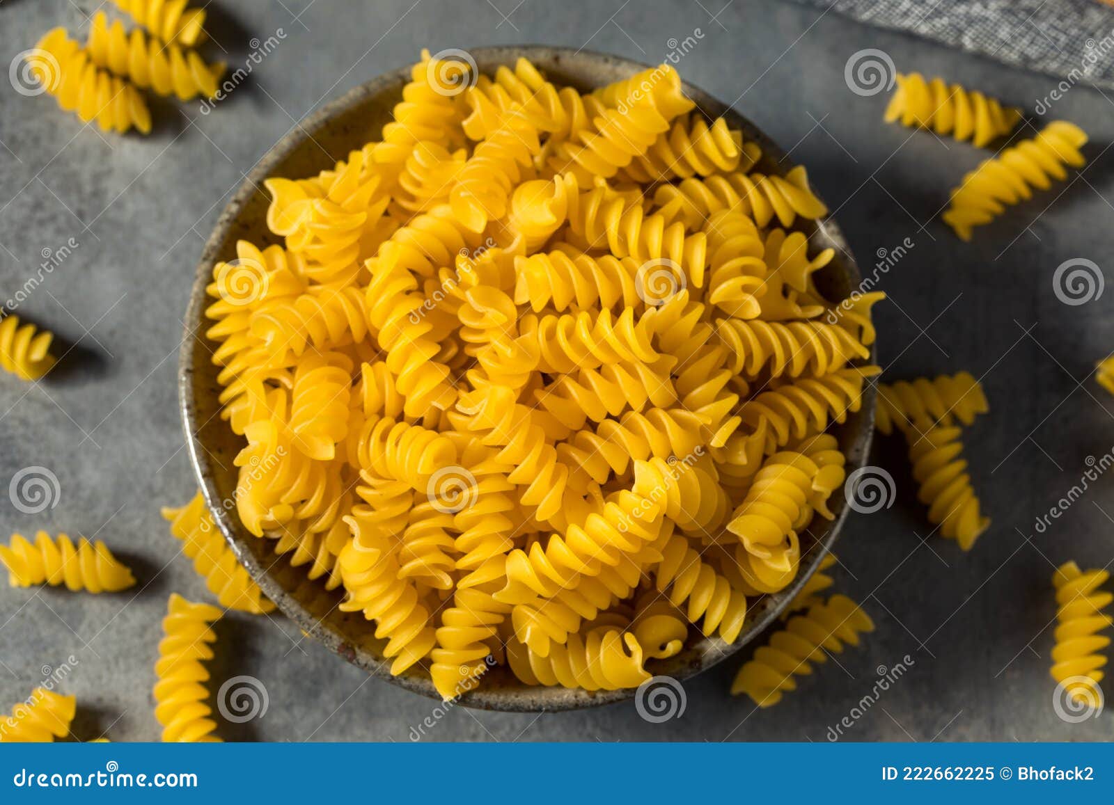 Dry Yellow Organic Rotini Pasta Stock Image - Image of italy, wheat ...
