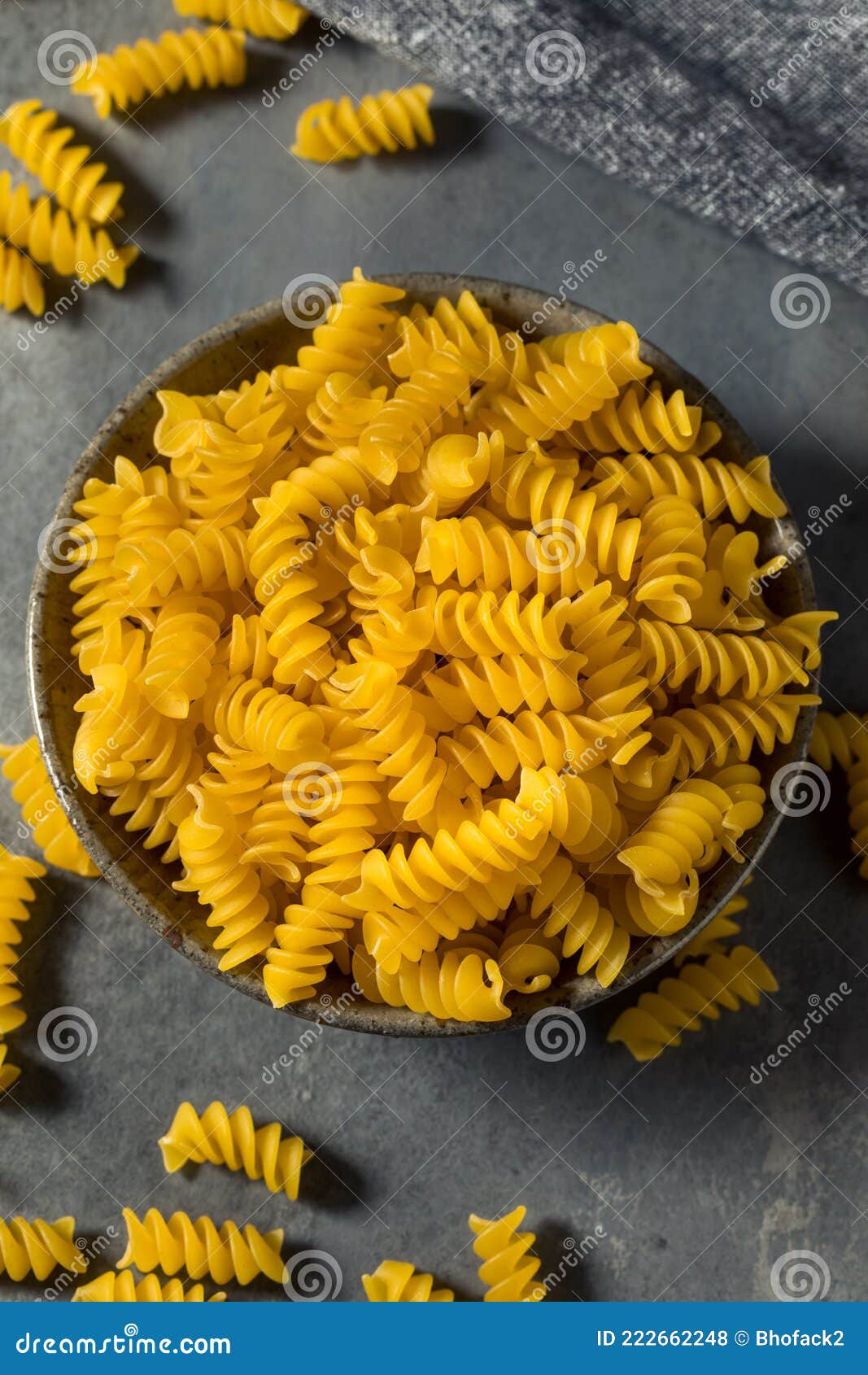 Dry Yellow Organic Rotini Pasta Stock Photo - Image of vegetarian ...