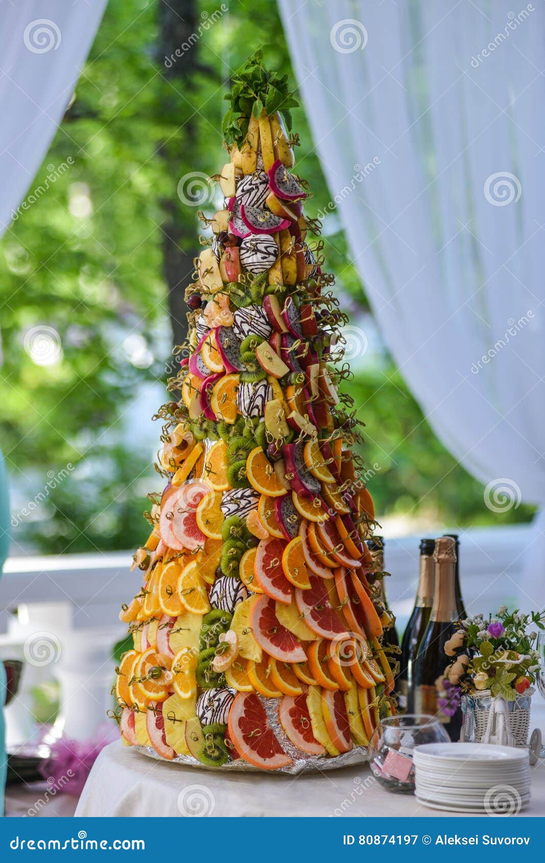 Dryed Fruit Tower stock image. Image of health, delicious - 80874197
