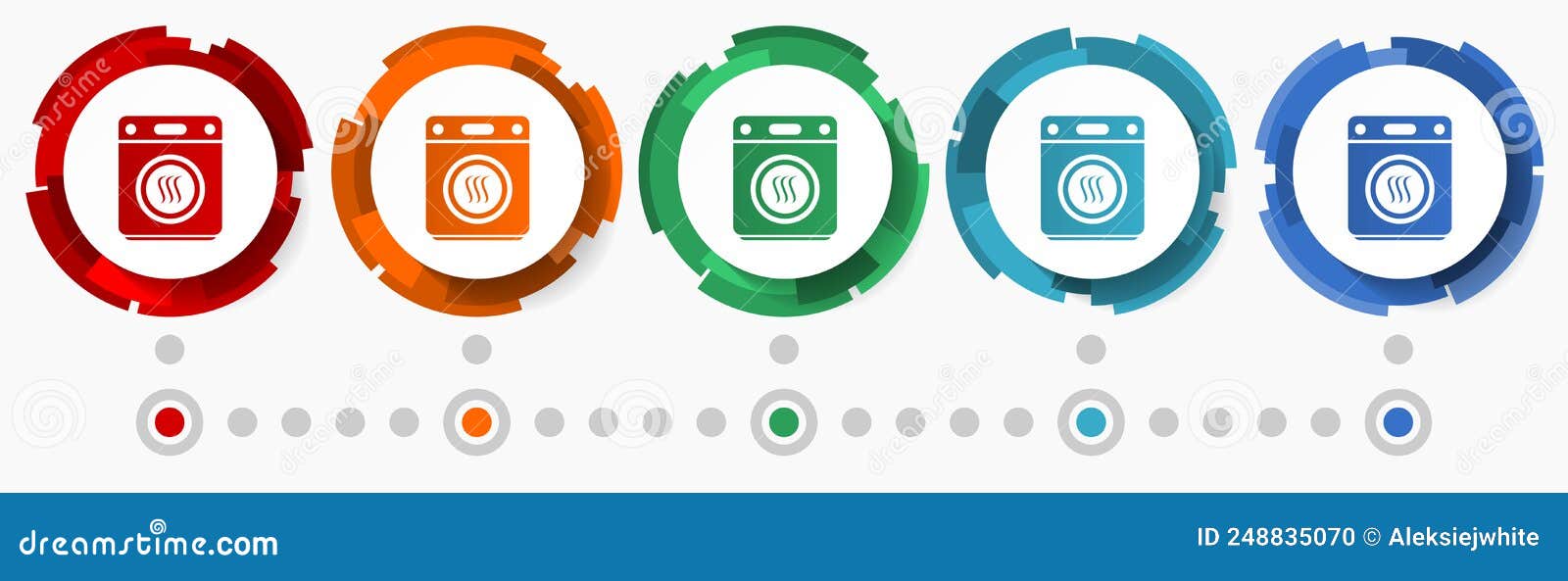 Dryer Machine, Laundry Concept Vector Icon Set, Flat Design Pointers ...