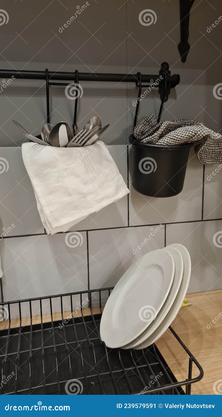 Dryer for Plates and Cutlery in the Kitchen. Editorial Photo - Image of ...