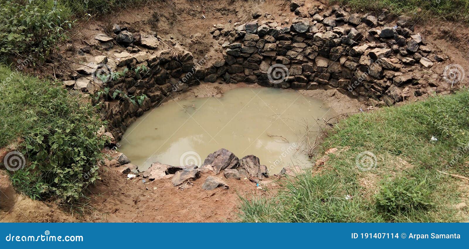 Drying of Ancient Indian Well Due To Drought Stock Photo - Image of ...