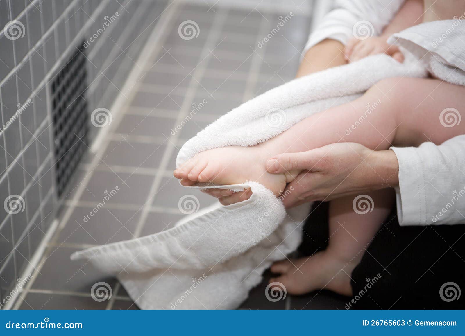 Drying Babys feet stock image. Image of foot, skin, beautiful - 26765603