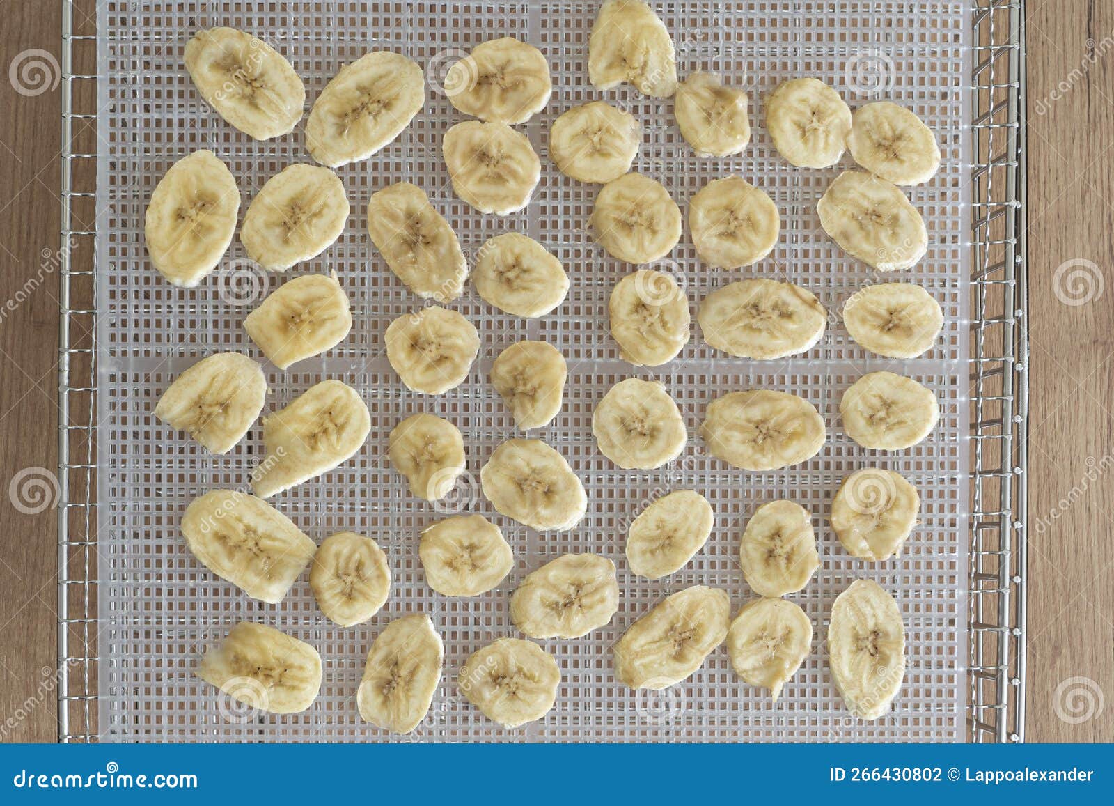 Drying bananas on a grid stock photo. Image of organic - 266430802