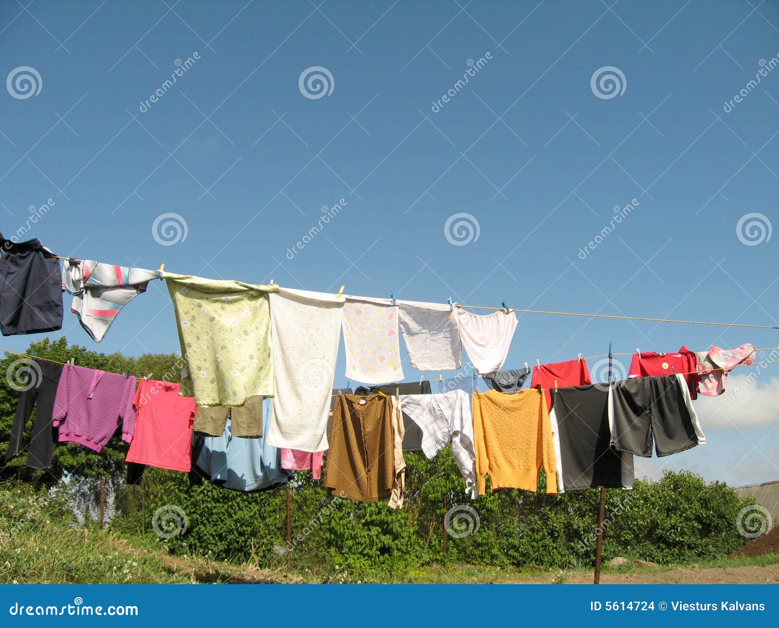 Drying clothes stock photo. Image of towels, rope, dress - 5614724