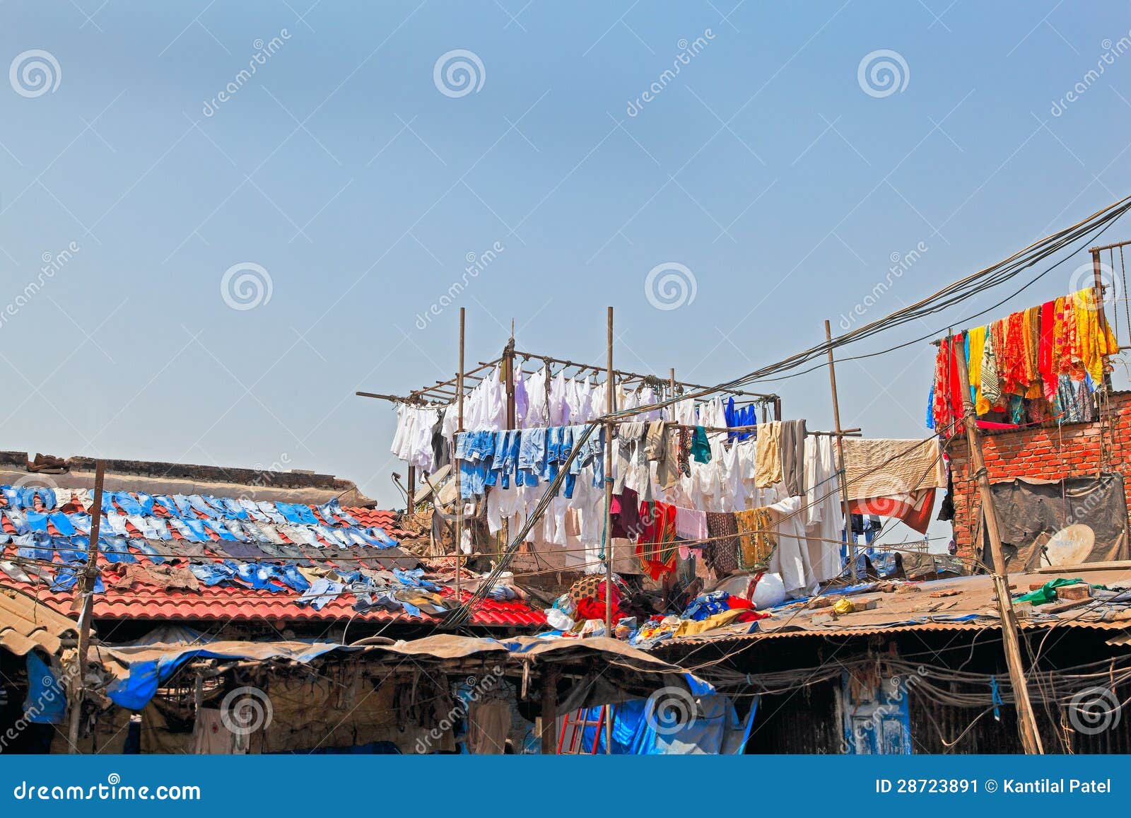 Drying Clothes Indian Style Stock Image - Image of hanging, colors ...