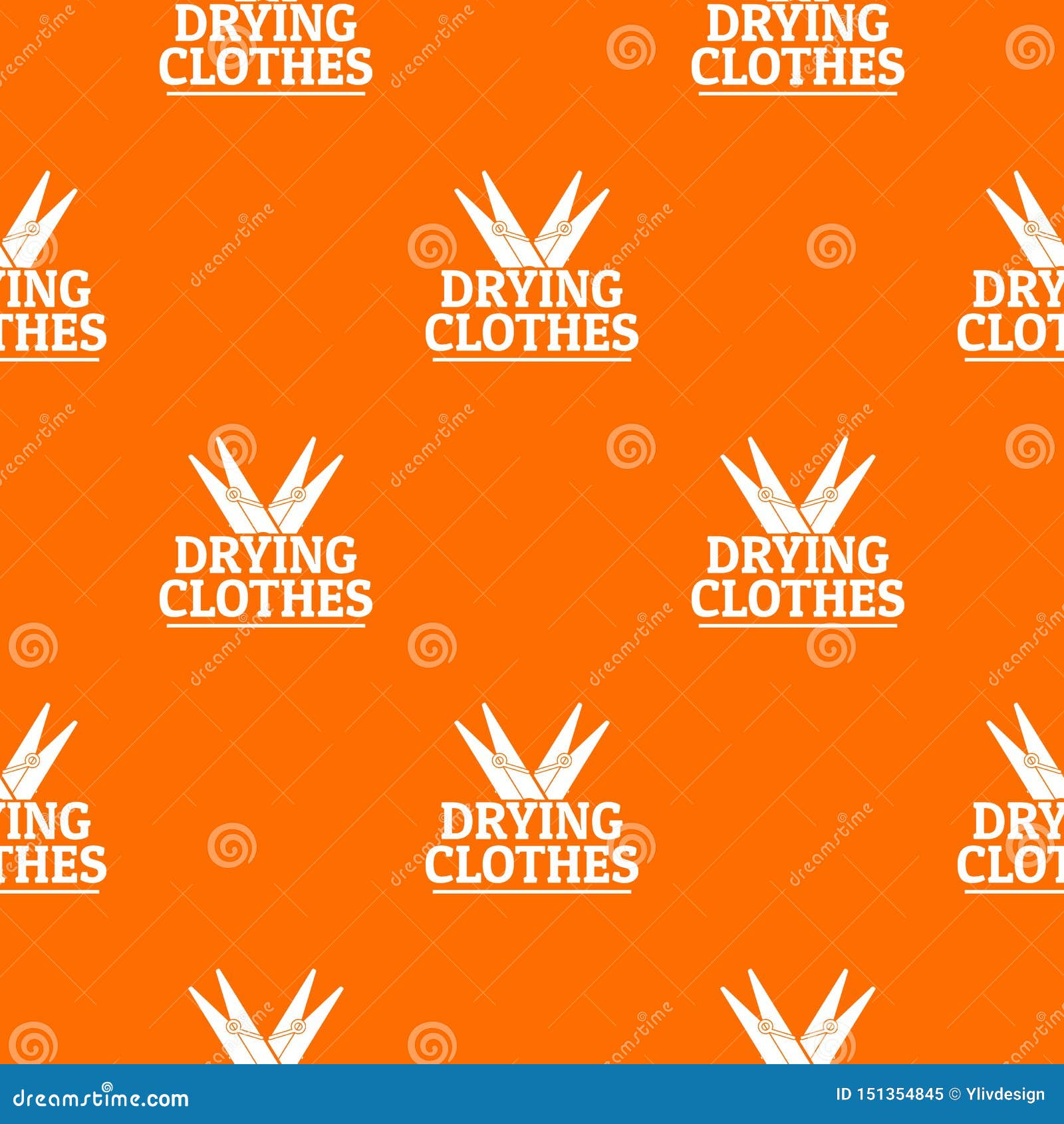 Drying Clothes Pattern Vector Orange Stock Vector - Illustration of ...
