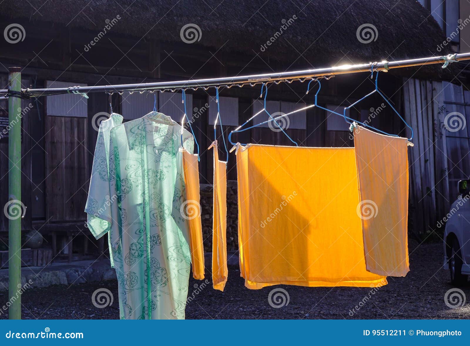 Drying Clothes Under Sun Light Stock Image - Image of clothesline ...