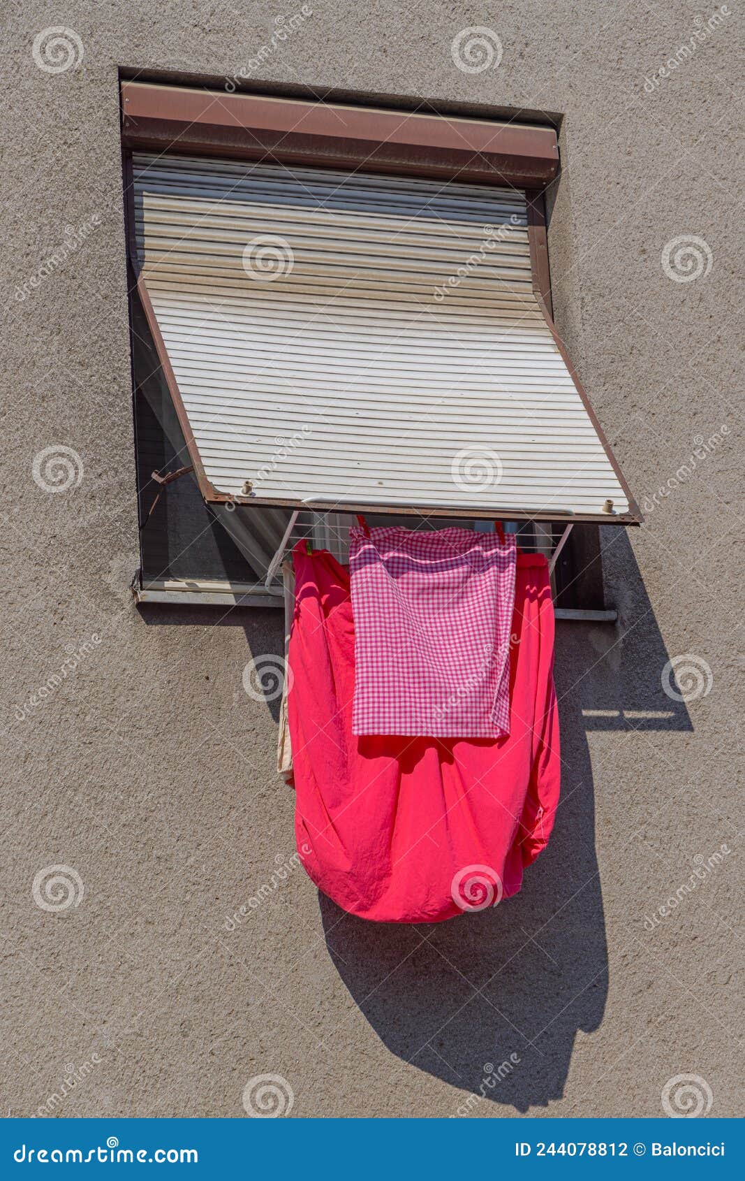 Drying Clothes Window stock photo. Image of capital - 244078812