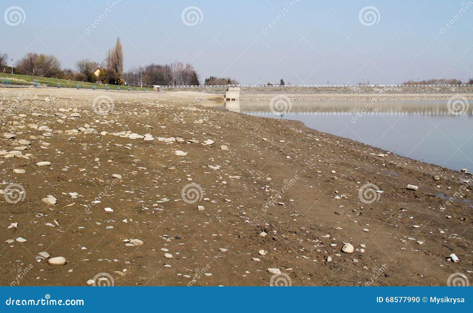 Drying dam stock photo. Image of changing, drought, disaster - 68577990