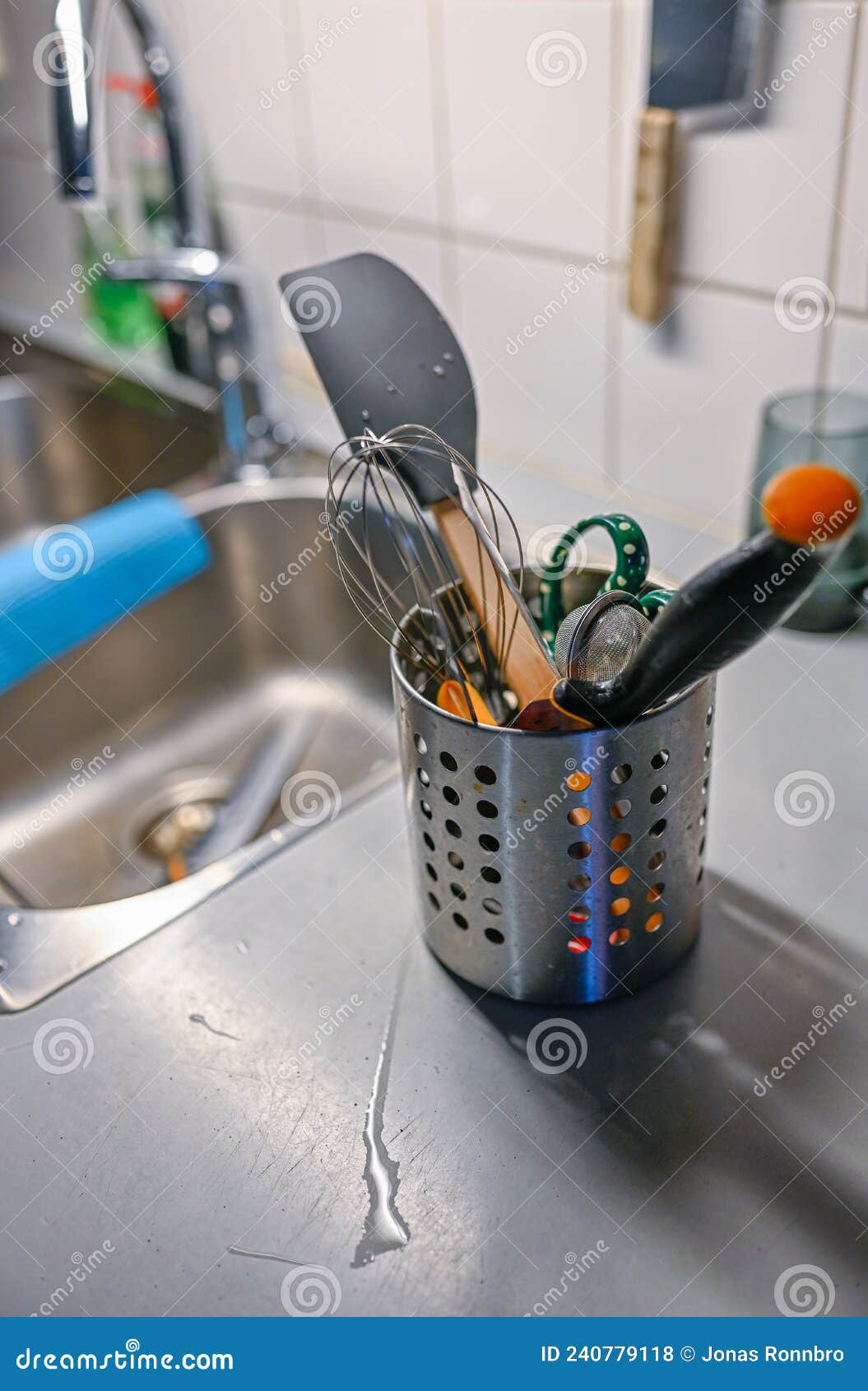 Drying Different Things in Kitchen on Bench Stock Photo - Image of dish ...