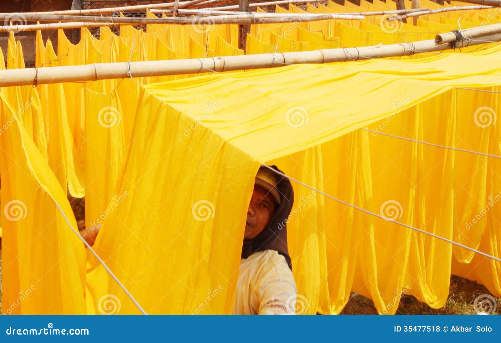 Drying fabric editorial stock photo. Image of indonesia - 35477518