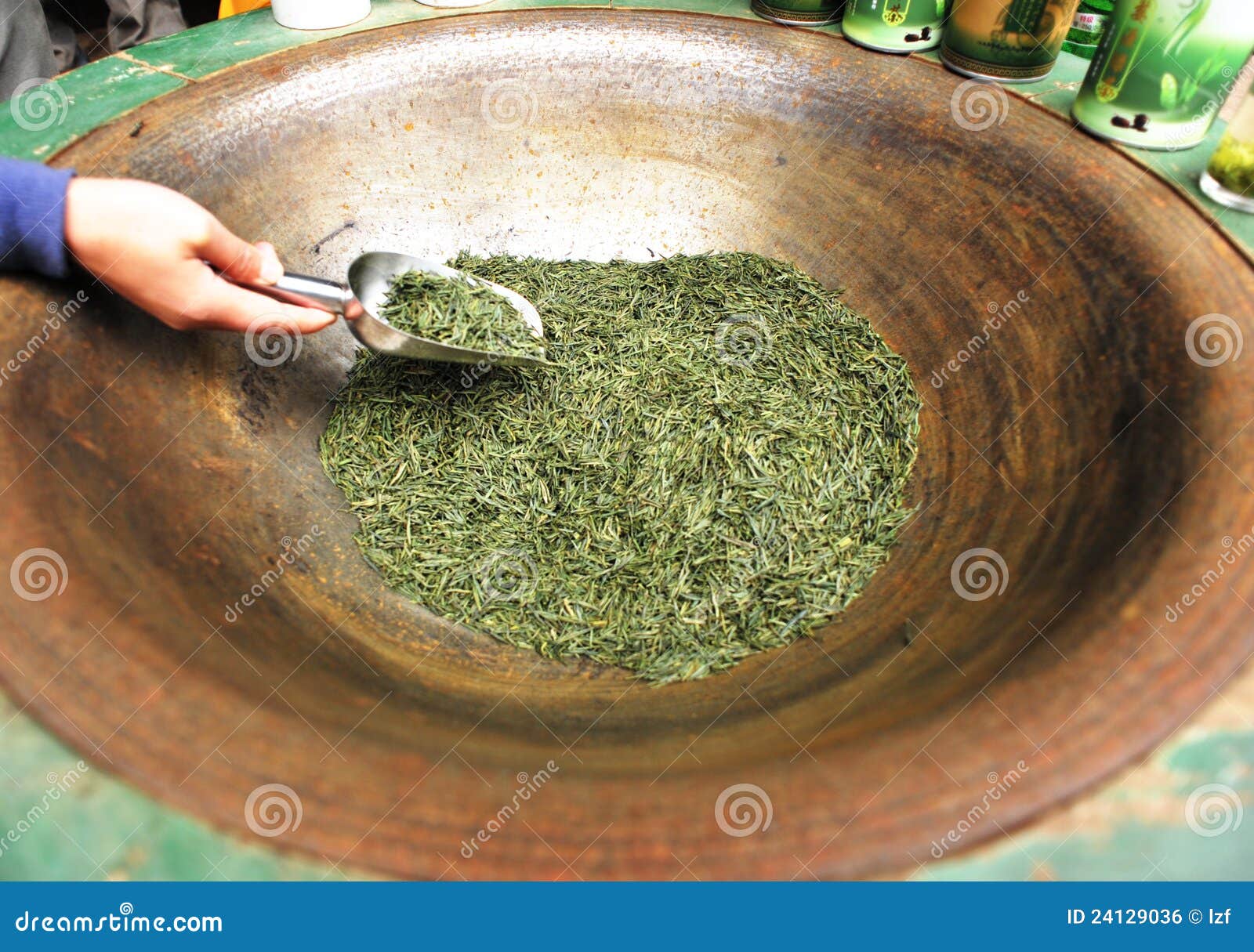 Drying green tea stock photo. Image of china, labour - 24129036
