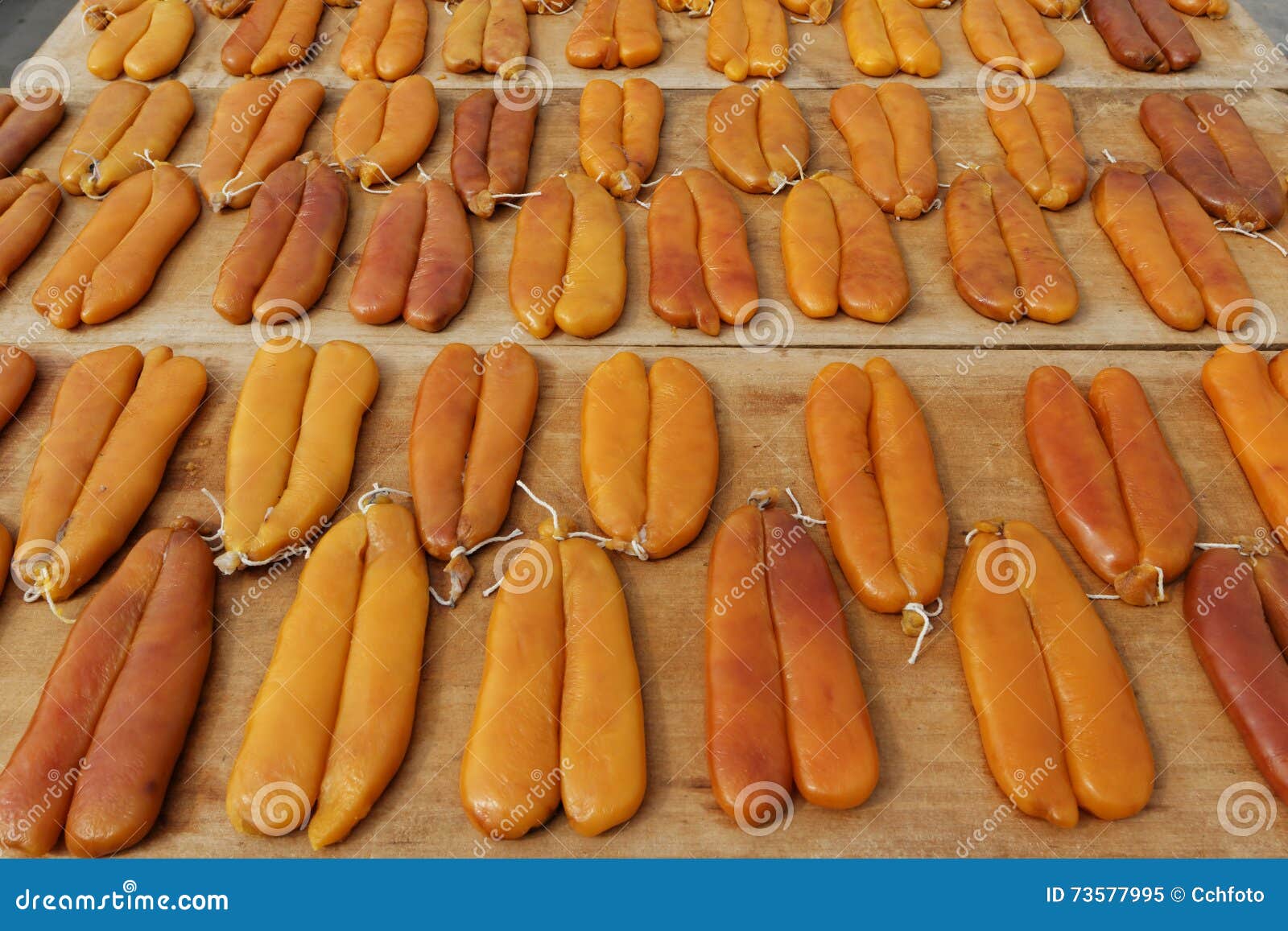 Drying grey mullet roe stock image. Image of fish, mullet - 73577995