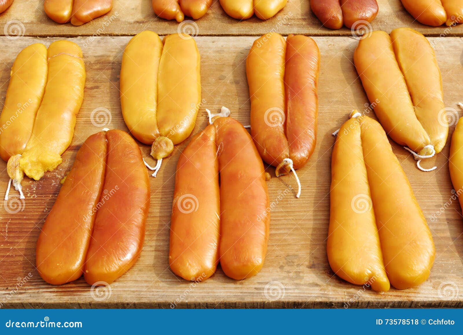 Karasumi Mullet Roe Drying Outside In Taiwan Stock Photography ...