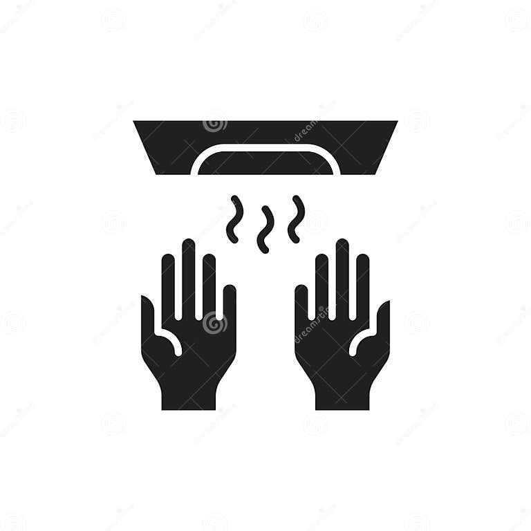 Drying Hands Icon Flat Line Illustration Stock Illustration ...