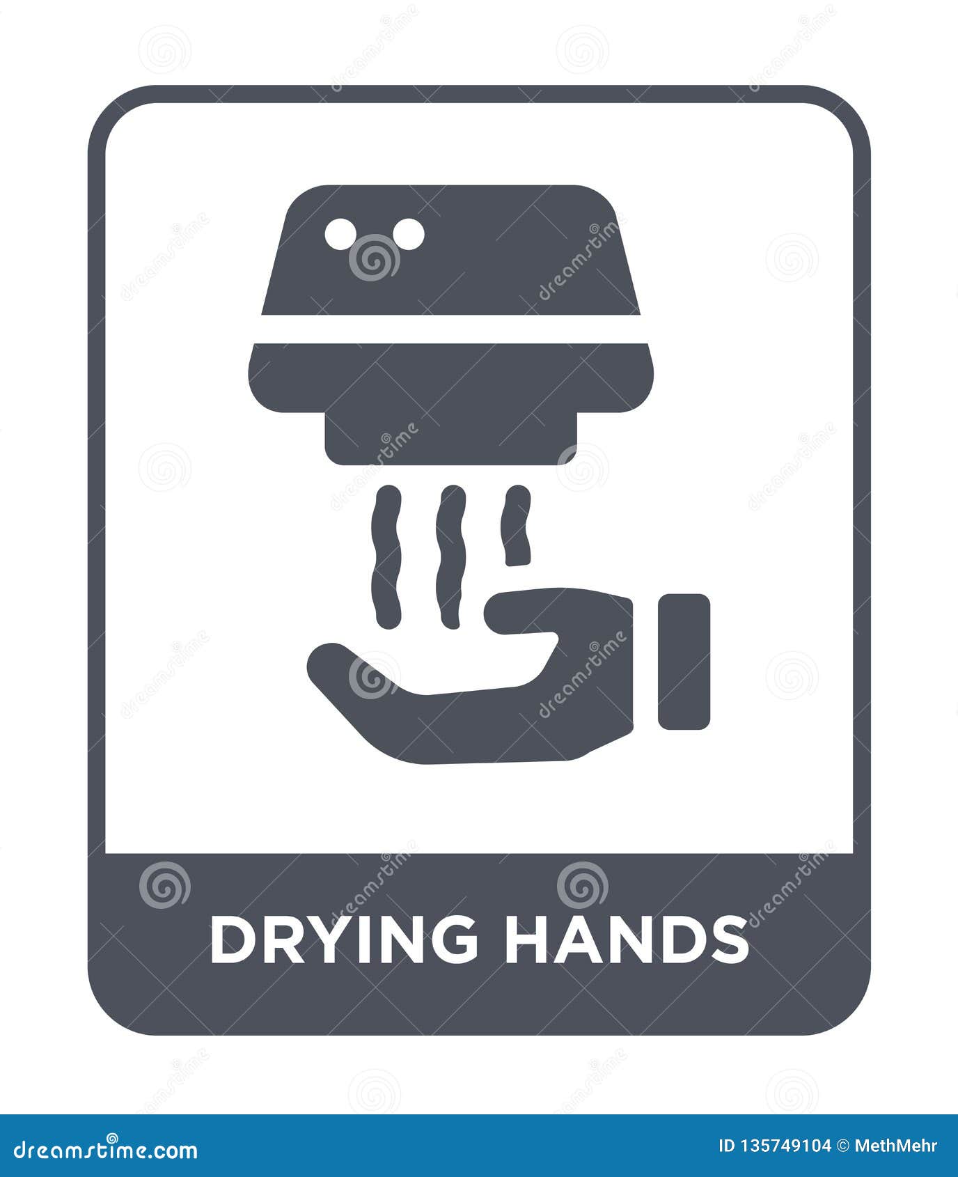 Drying Hands Icon. Trendy Drying Hands Logo Concept On White Background ...