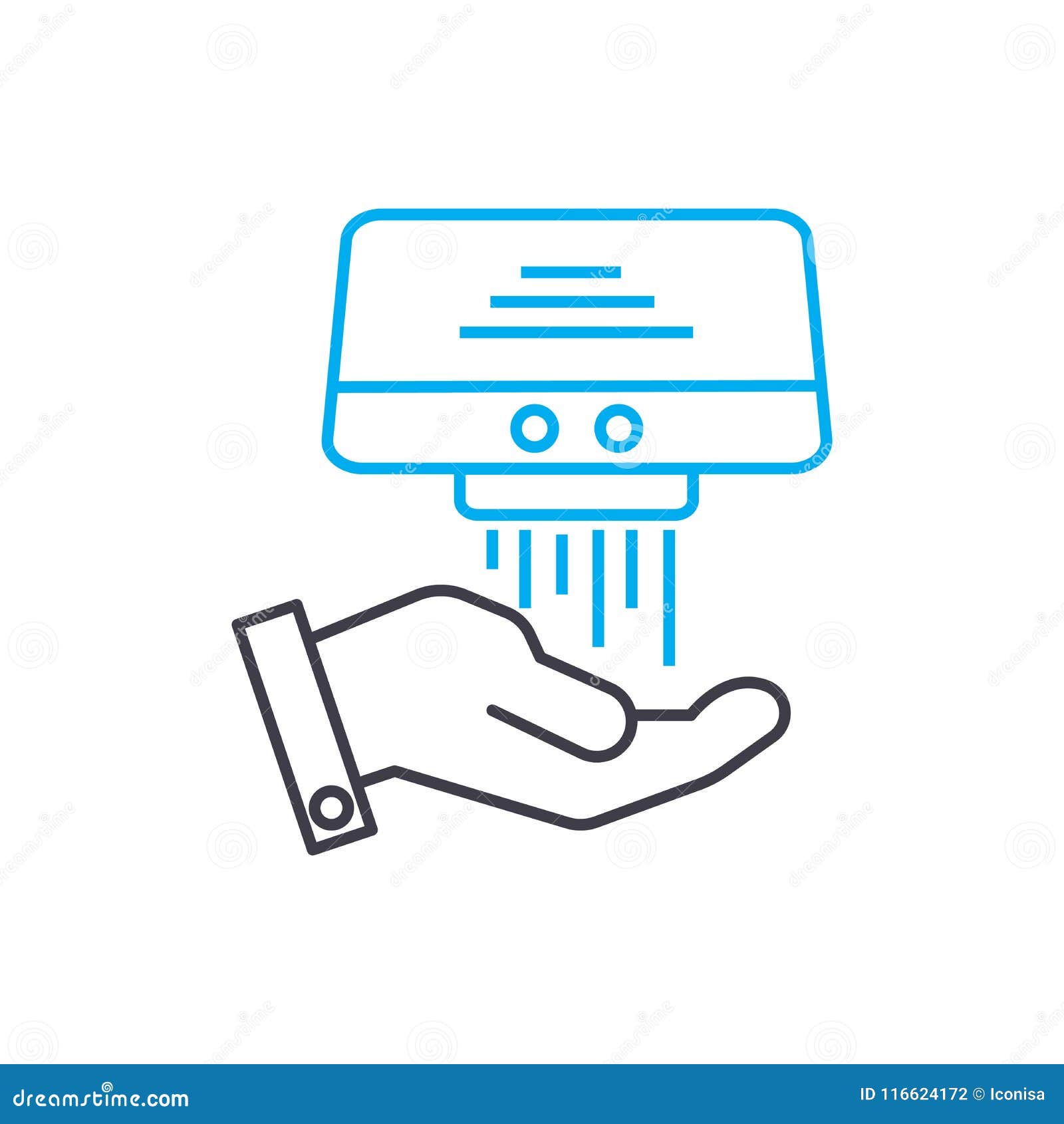 Drying Hands Vector Thin Line Stroke Icon. Drying Hands Outline ...