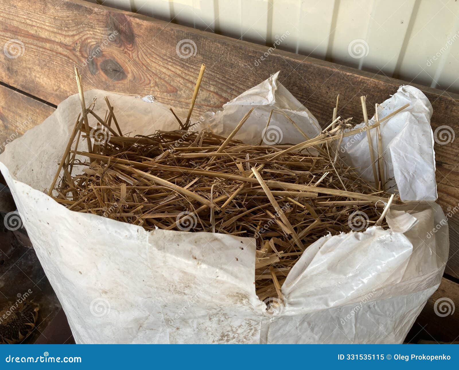 Drying Hay in a Fertilizer Bag Stock Image - Image of rural, farmer ...