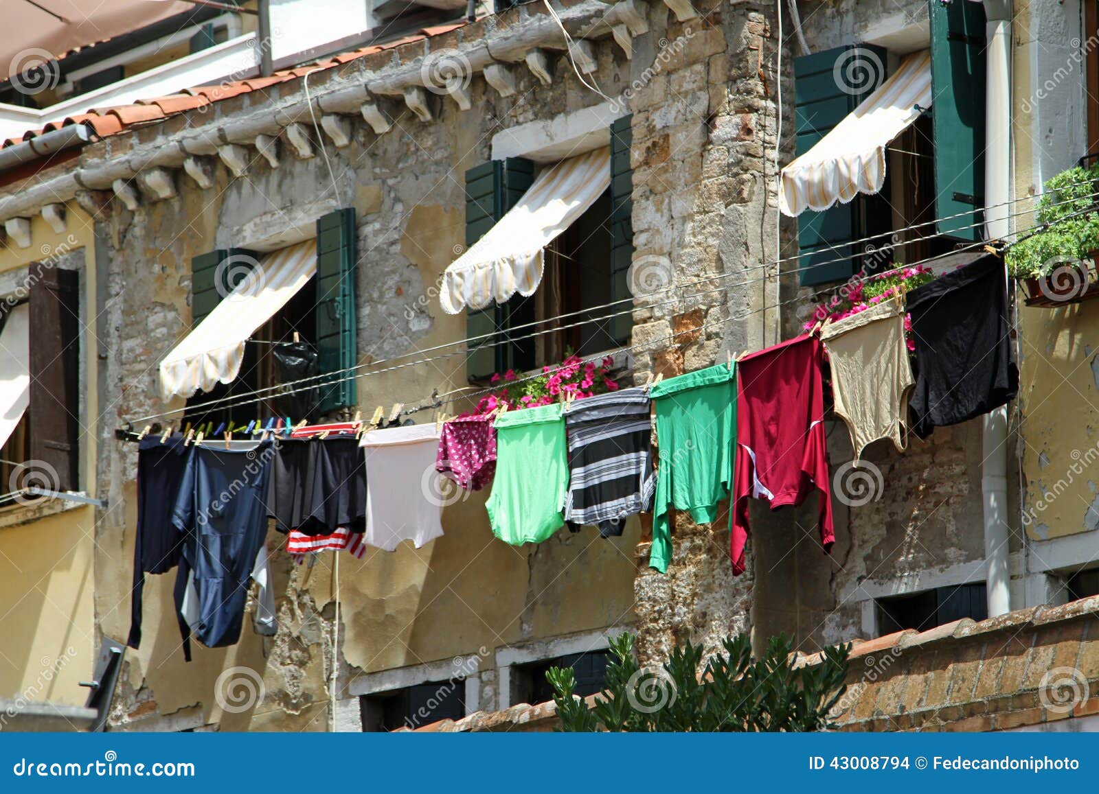 Drying Laundry Outdoors To Dry on Window Sill Stock Photo - Image of ...