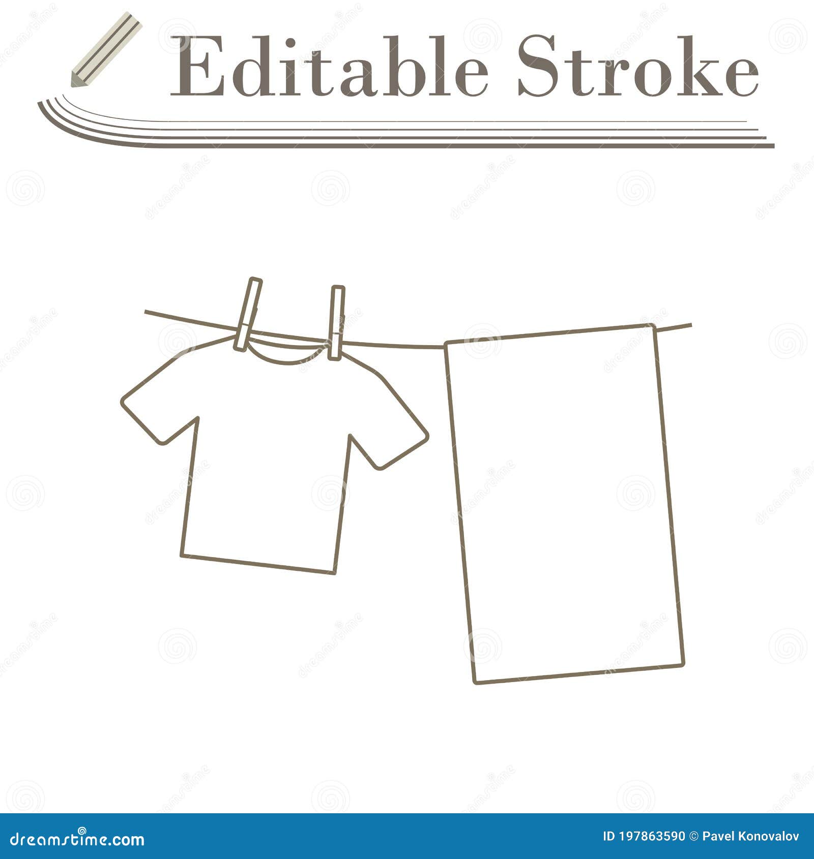 Drying Linen Icon stock vector. Illustration of icon - 197863590