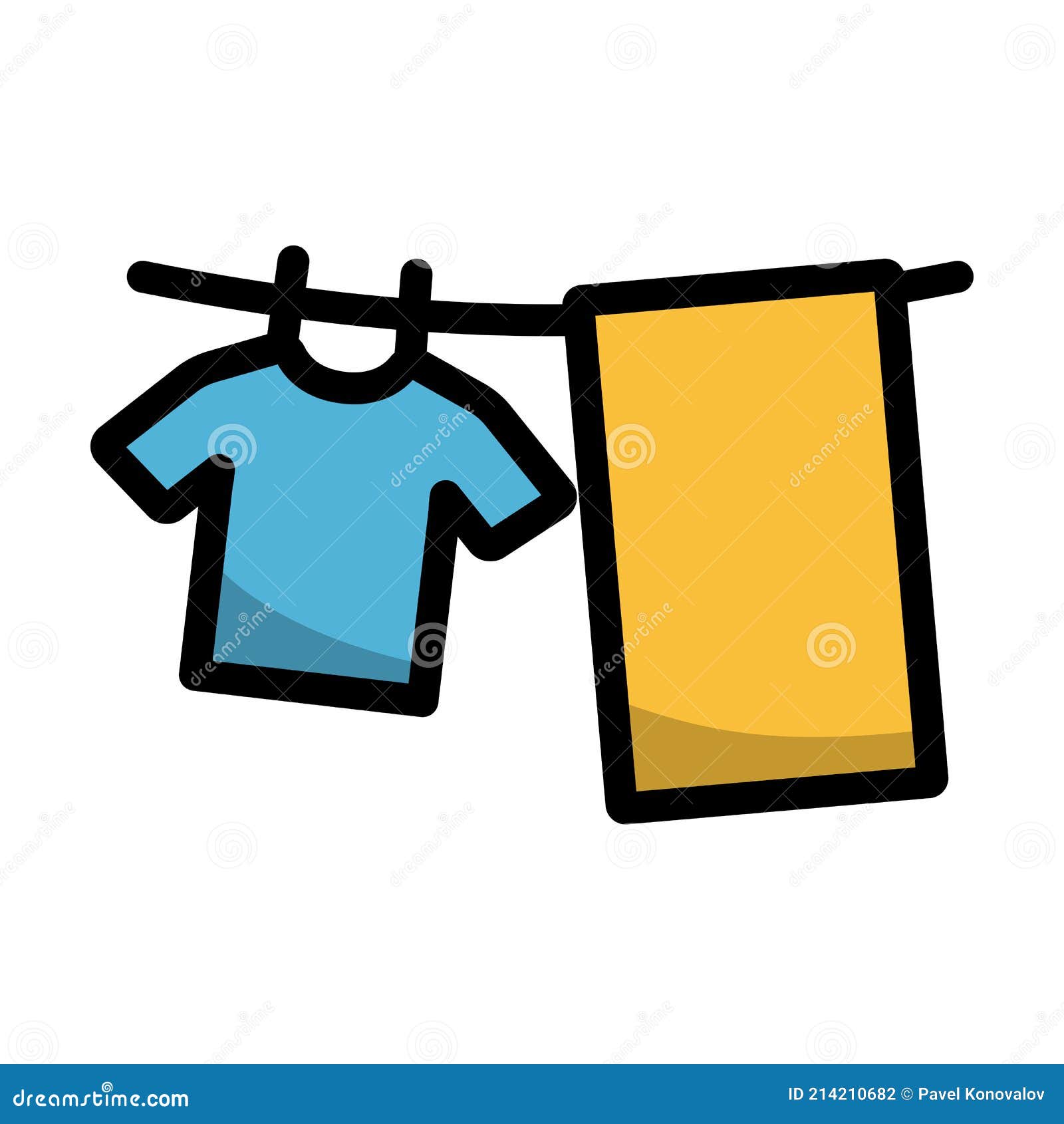 Drying Linen Icon stock vector. Illustration of stroke - 214210682