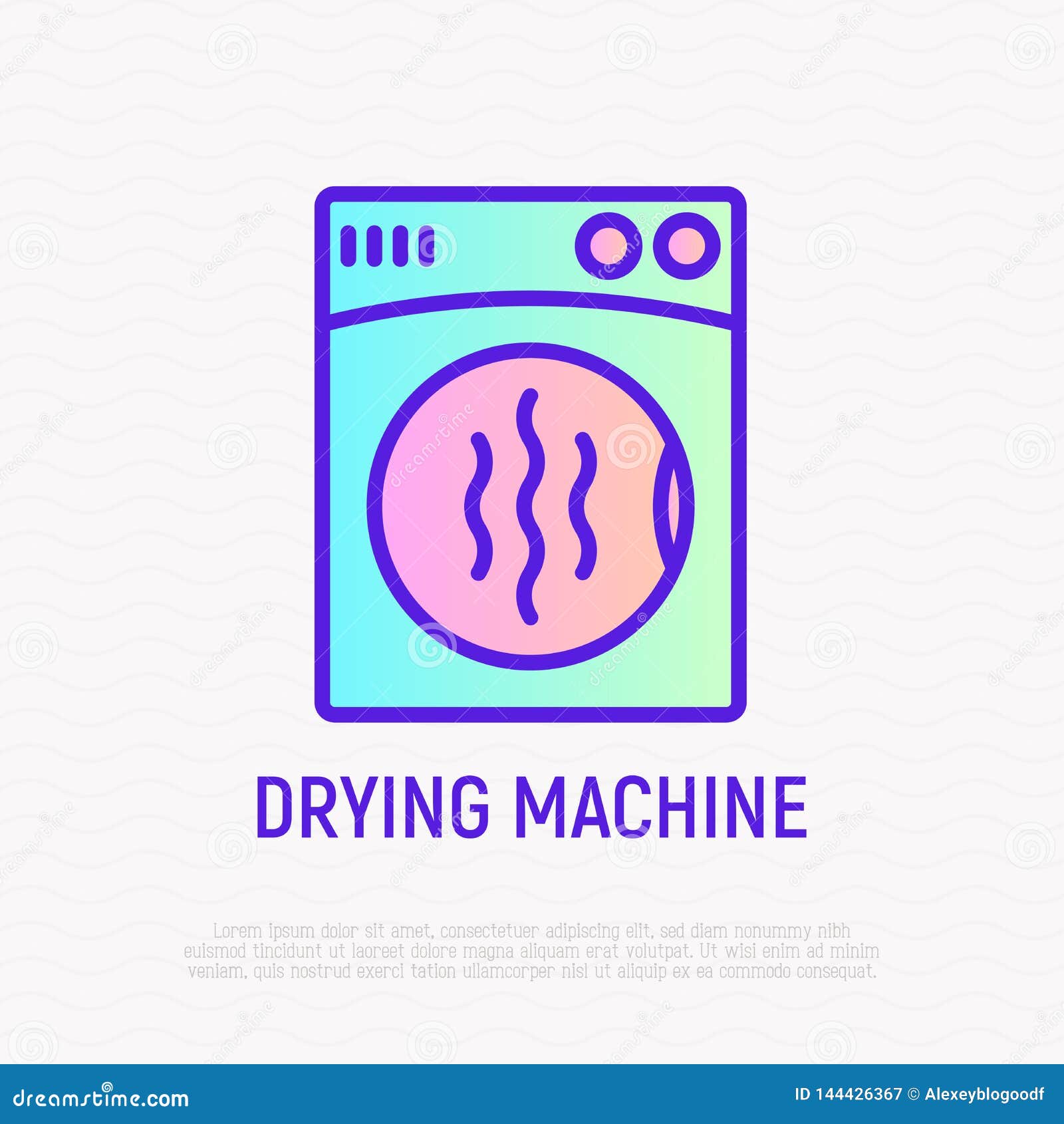 Drying Machine Thin Line Icon. Vector Illustration Stock Vector ...
