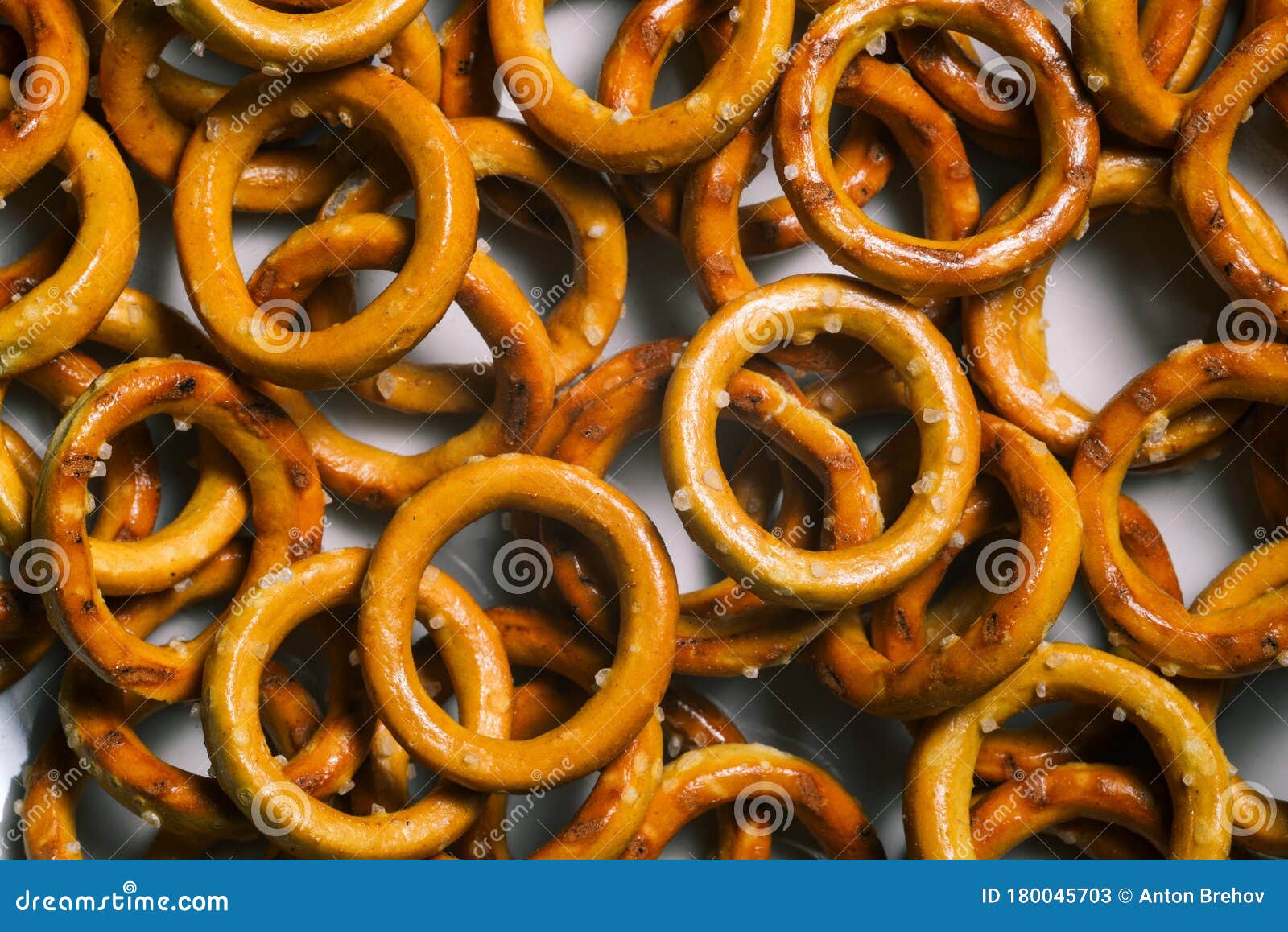 Round Crisp On A Black Stone Background. Rice Grains, Oatmeal Flakes ...