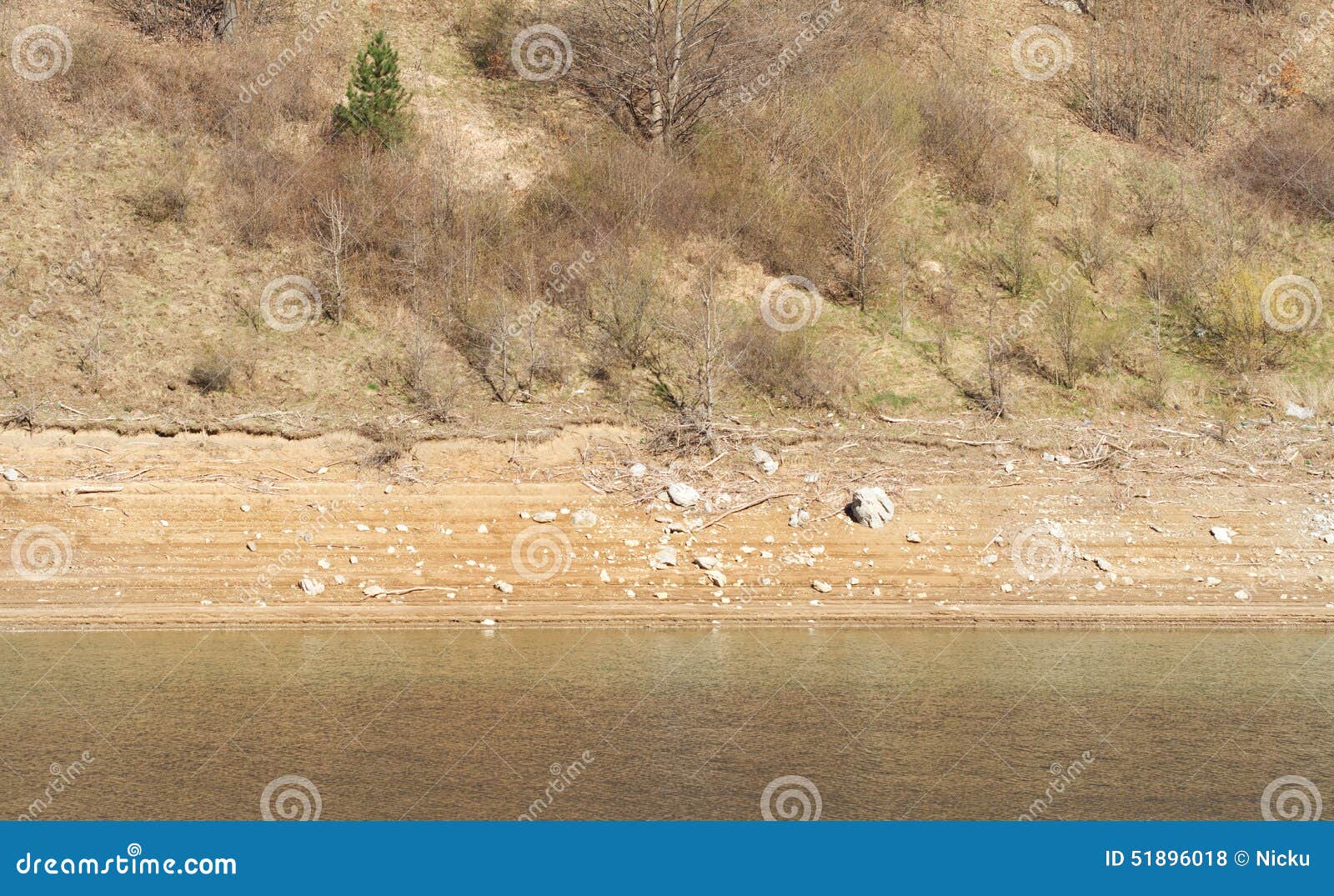 Drying Mountain Lake Detail Stock Photo - Image of background, hill ...
