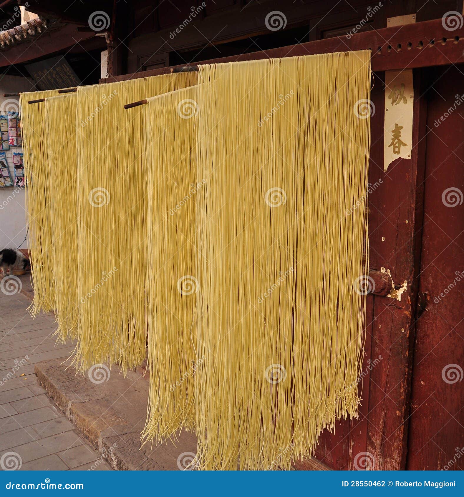 Drying Noodles, Chinese Market Stock Photo - Image of market, pasta ...