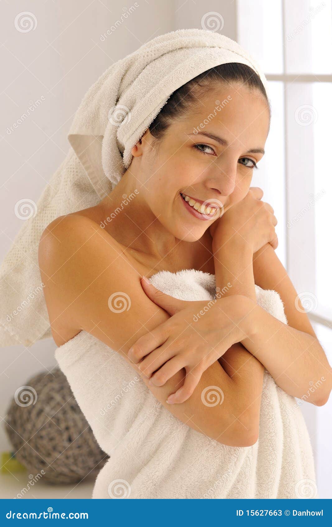 Drying Off after Bath stock image. Image of hygiene, female - 15627663