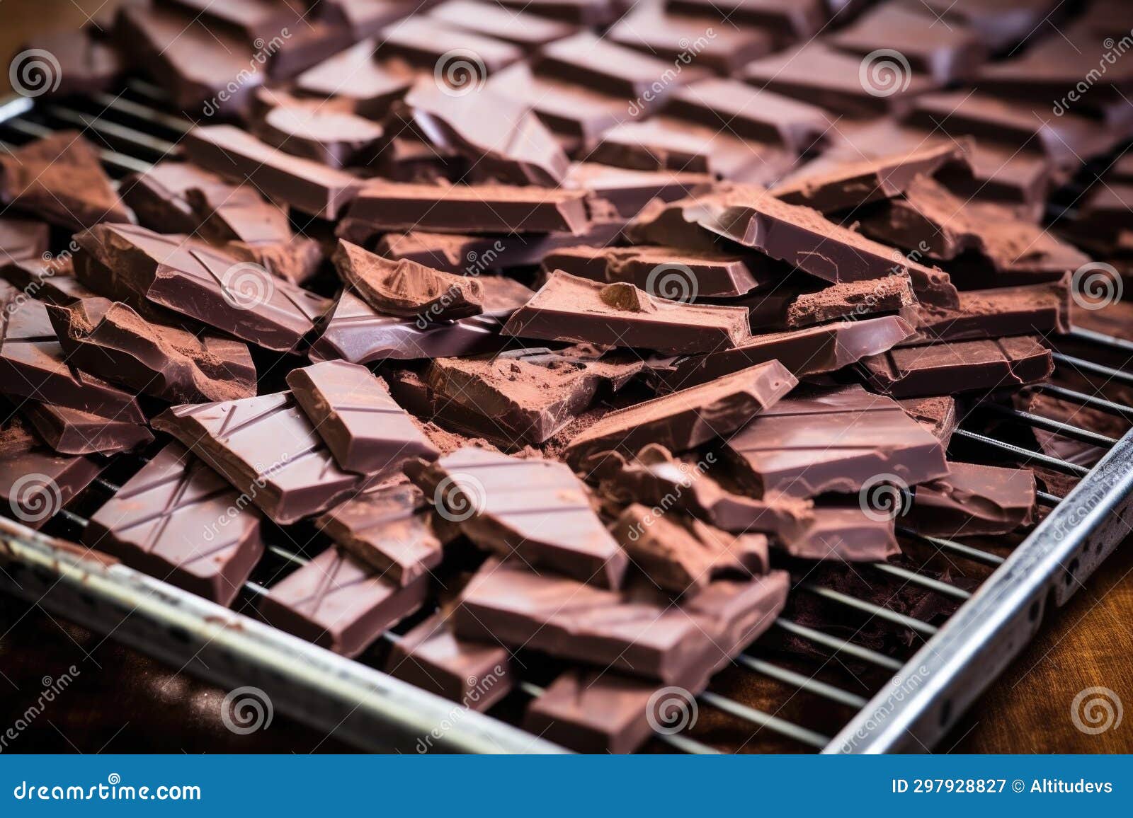 Drying Rack Filled with Dark Chocolate Bars Stock Image - Image of ...