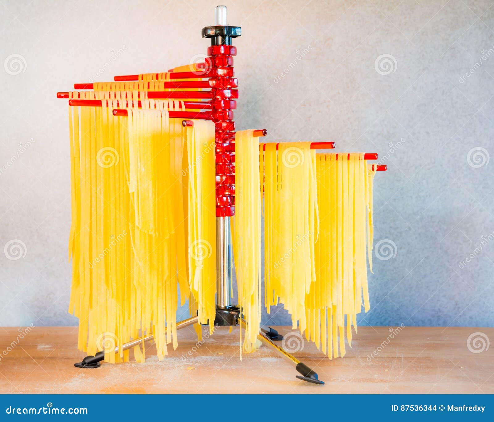 Drying Self-made Italian Pasta Stock Photo - Image of hang, equipment ...
