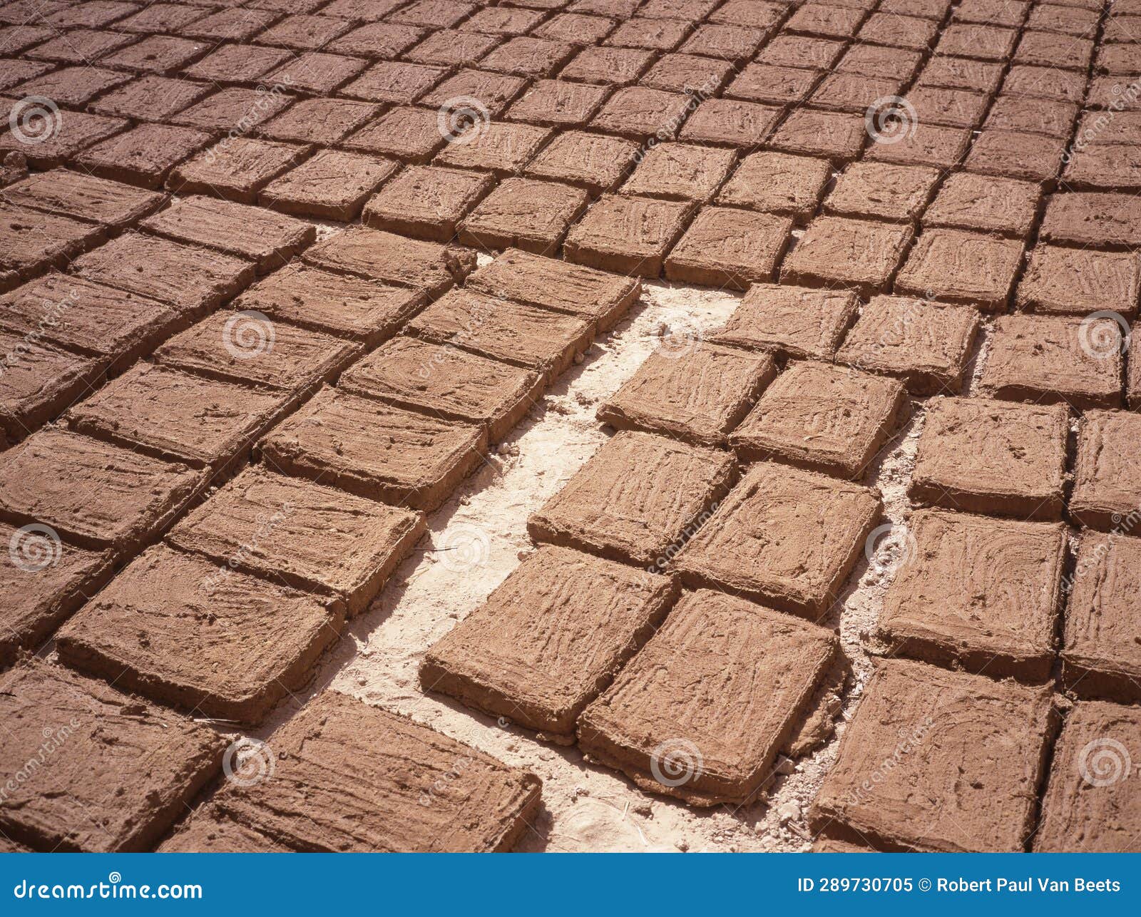 Drying Straw Reinforced Mud Bricks Stock Image - Image of pattern ...