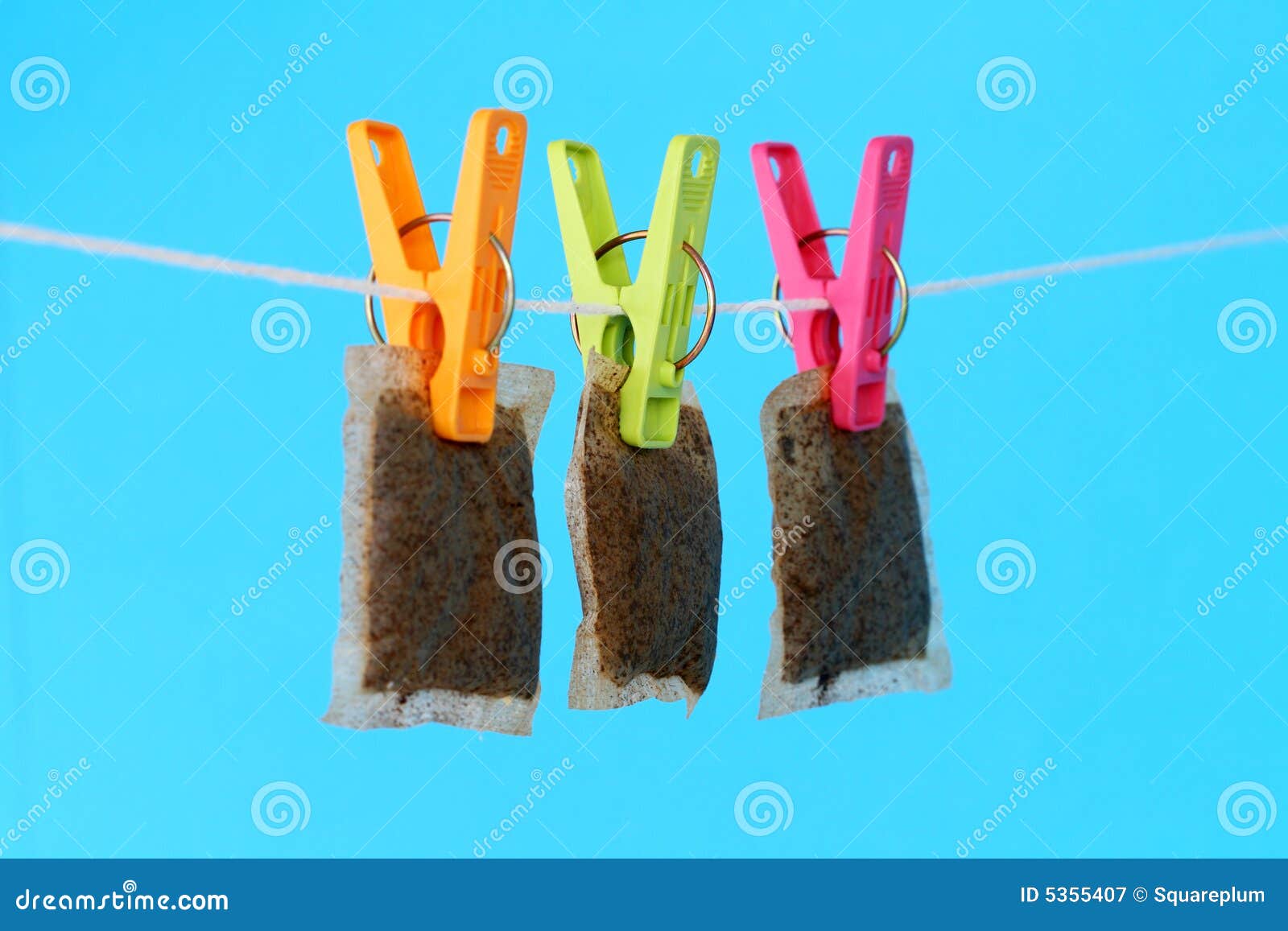 Drying teabags stock image. Image of rope, reduce, clothespeg - 5355407