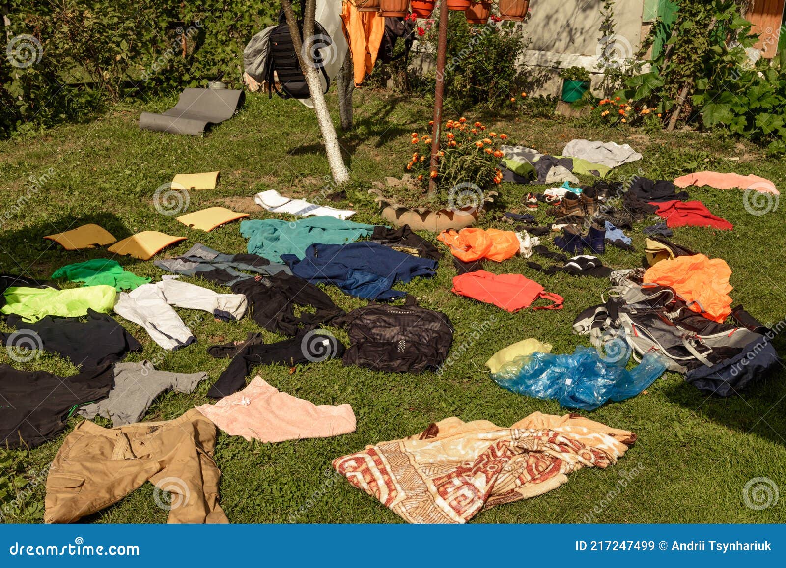 Drying Things after the Hike, Clothes and Shoes after the Hike Stock ...