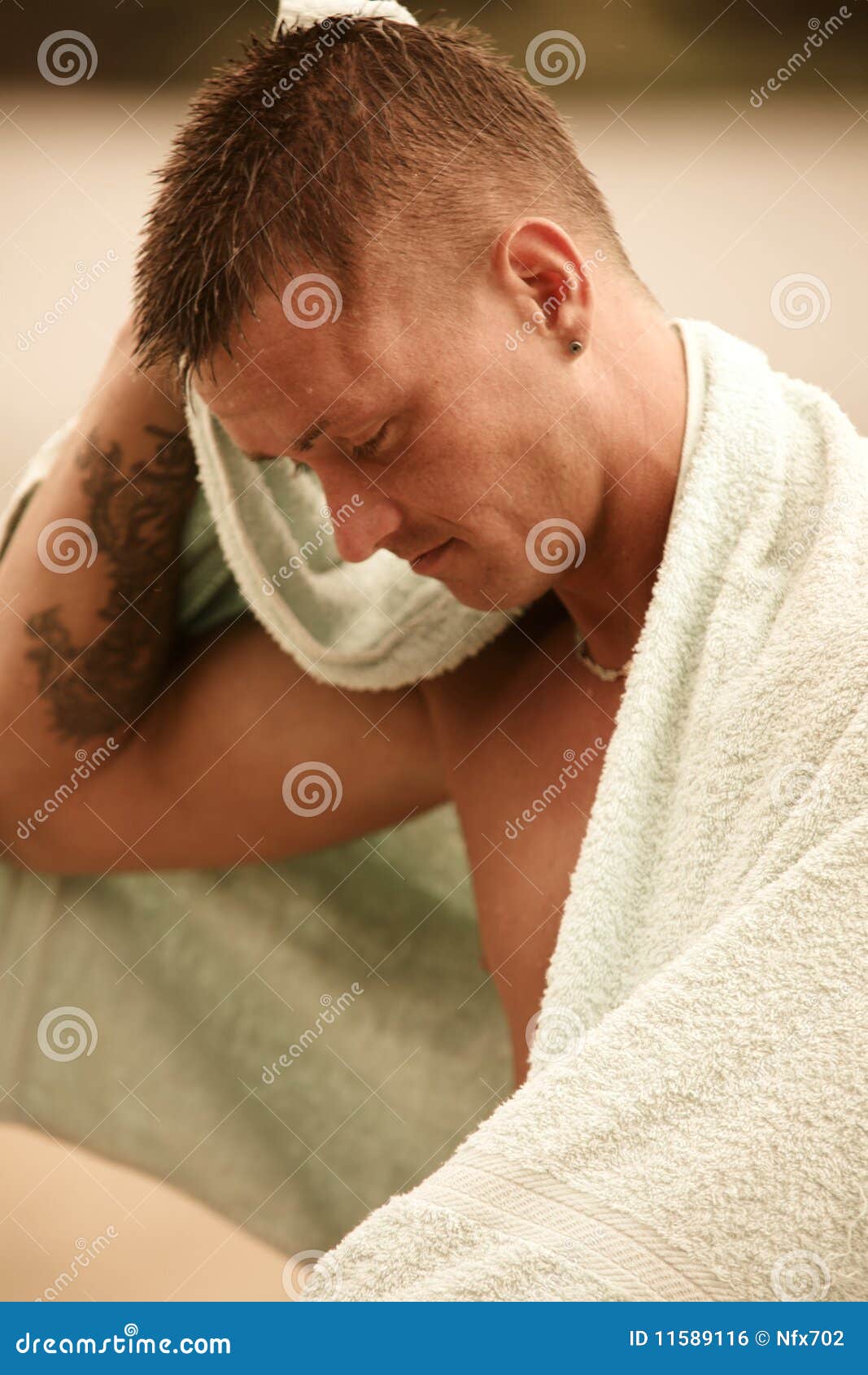 Drying Up with Towel stock photo. Image of fitness, adult - 11589116