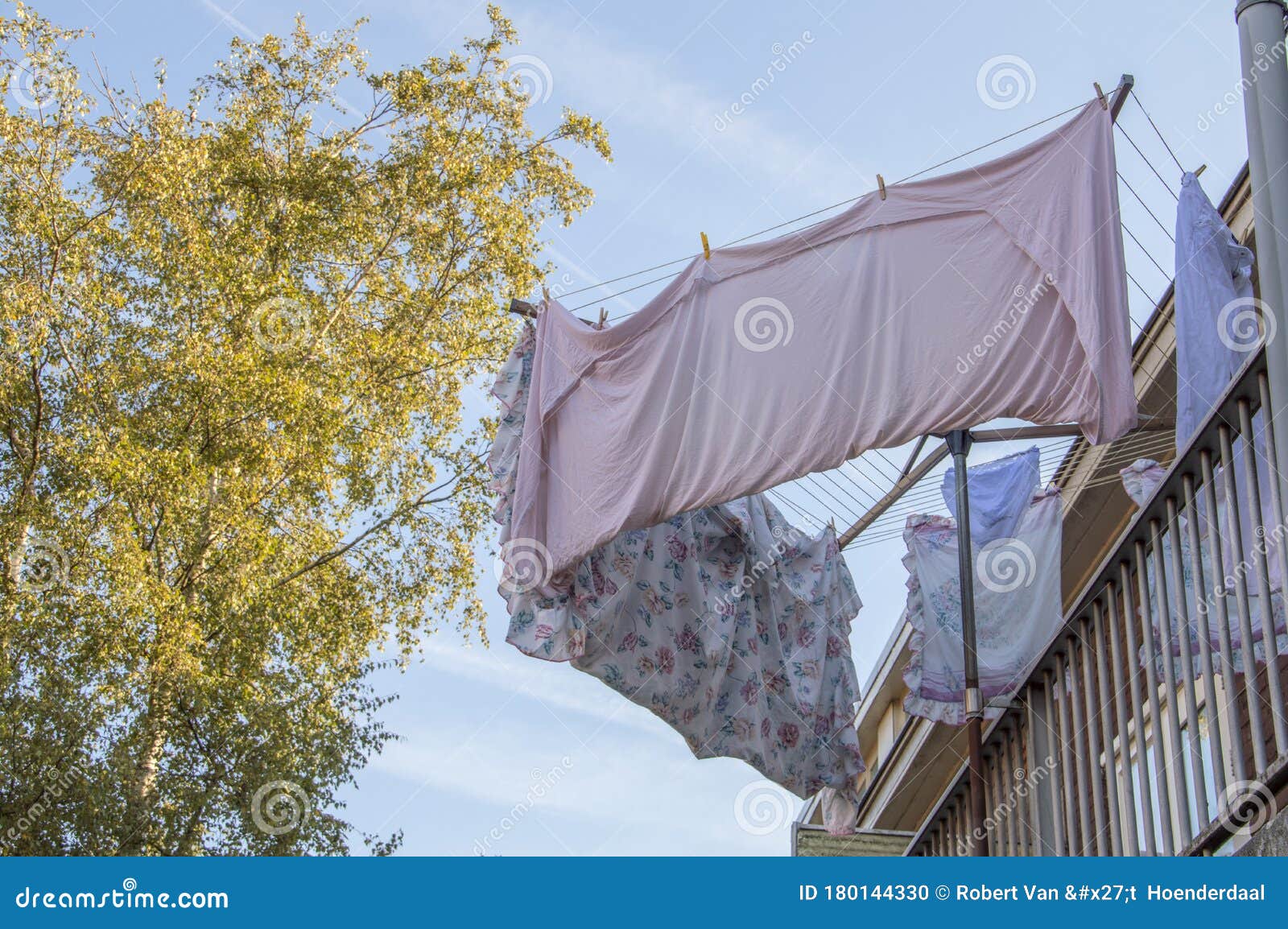 Drying the Wash at Amsterdam the Netherlands 2018 Stock Photo - Image ...
