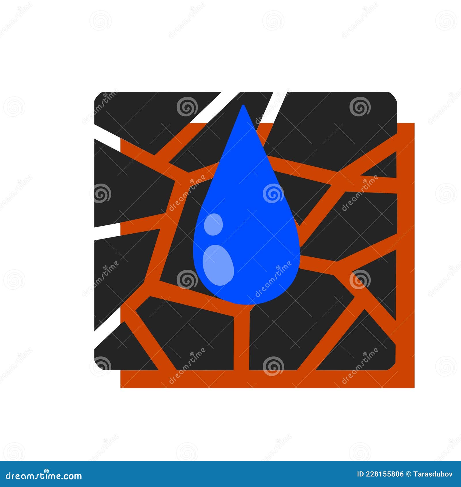 Dryness Icon. Blue Drop of Water Stock Vector - Illustration of water ...