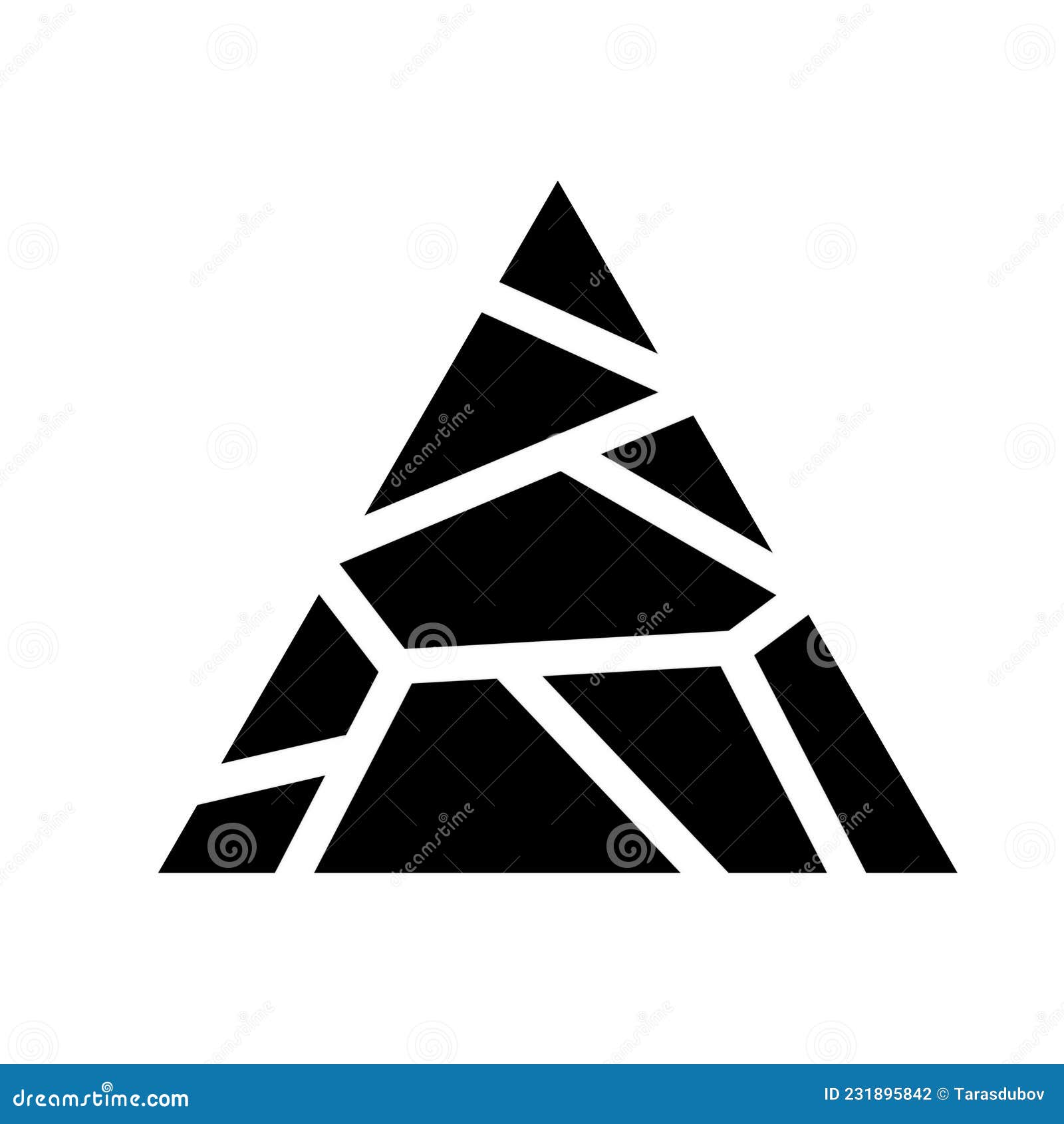 Dryness Icon. Crack in the Ground. Broken Triangular Surface Stock ...