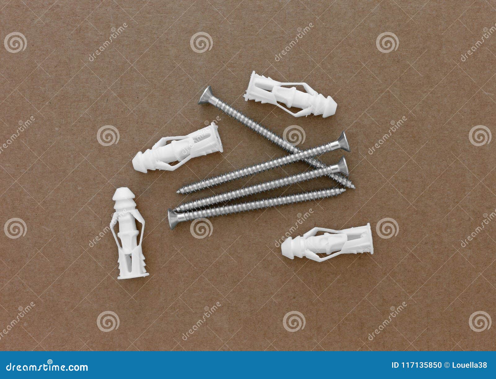 Drywall Anchors and Screws on Cardboard Stock Photo - Image of screws ...