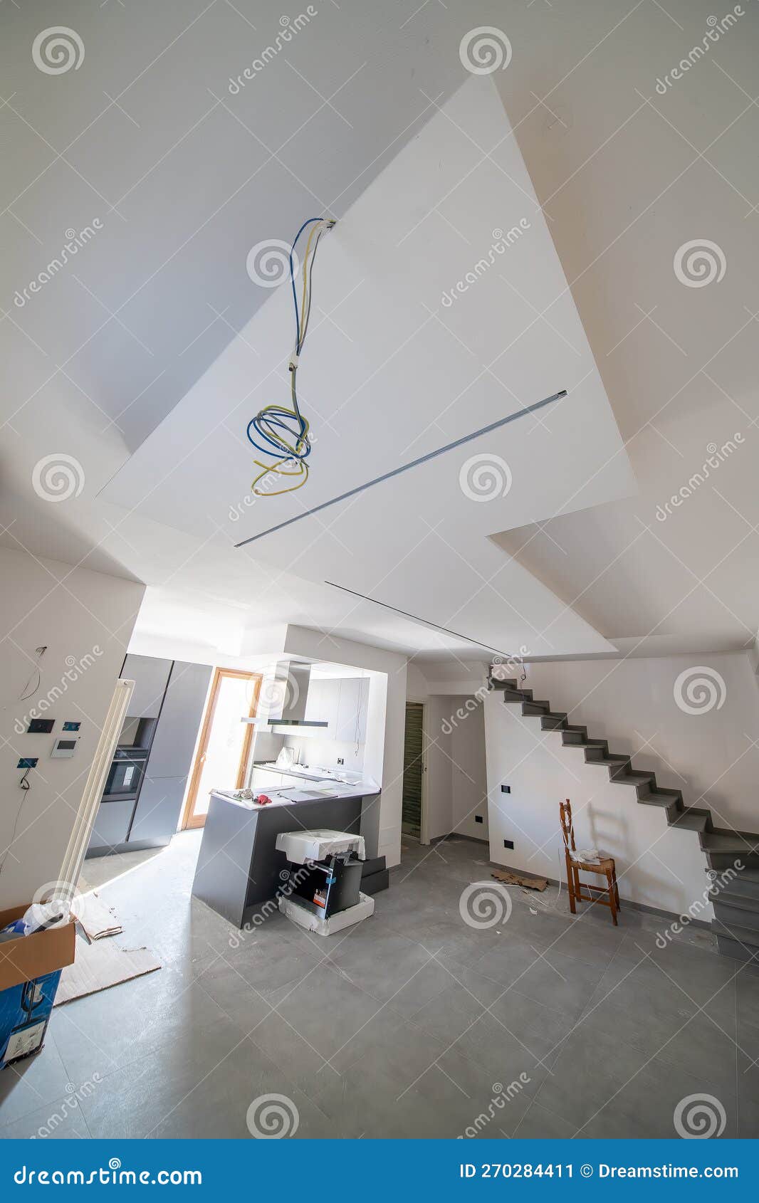 Drywall Ceiling Under Construction, Ready for Led Strips Illumination ...