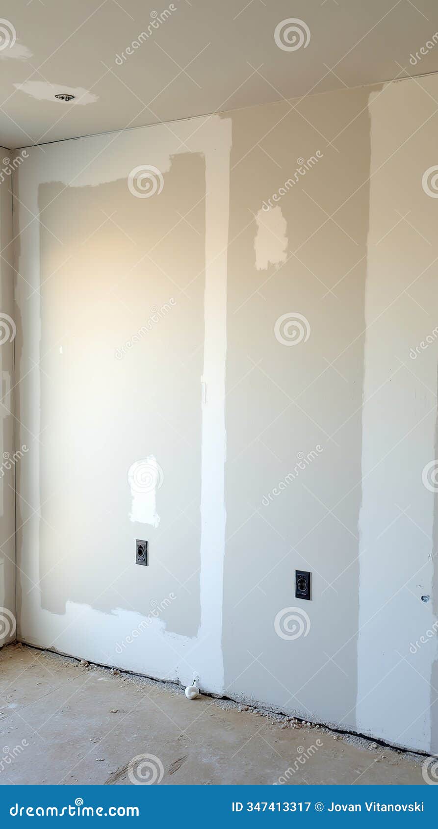 Drywall Installation in Progress at Home Interior Construction Site Stock Illustration ...