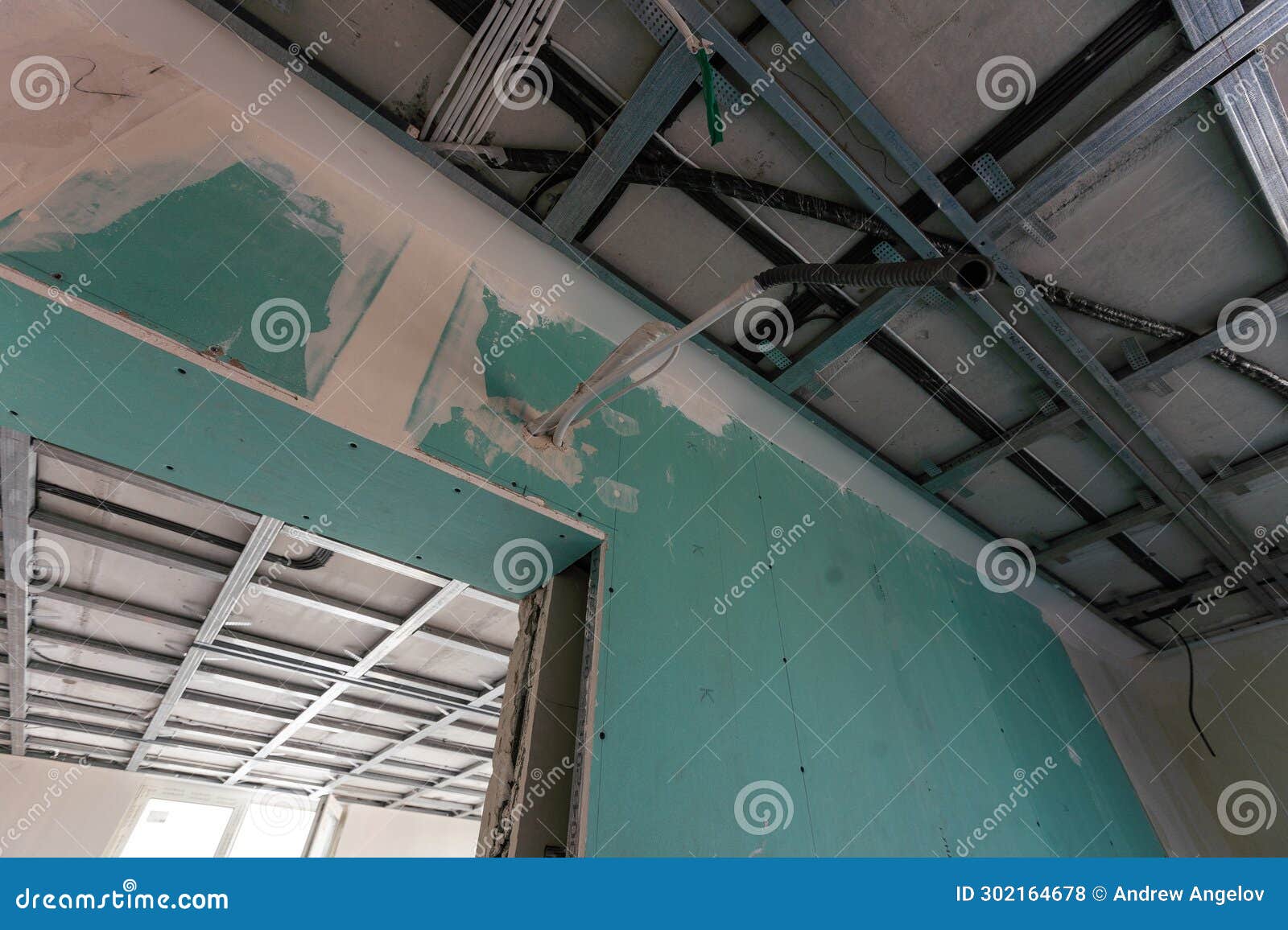 Drywall Installation Work in Progress by Construction Workers at ...