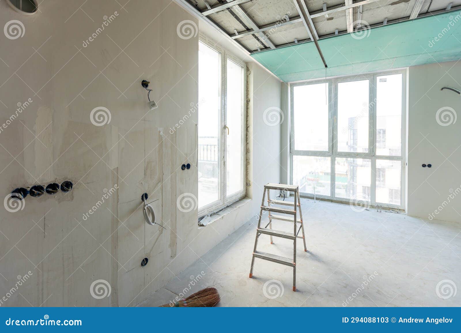 Drywall Installation Work in Progress by Construction Workers at ...