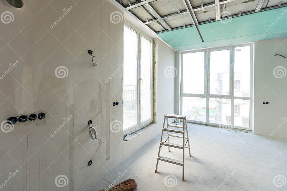 Drywall Installation Work in Progress by Construction Workers at ...