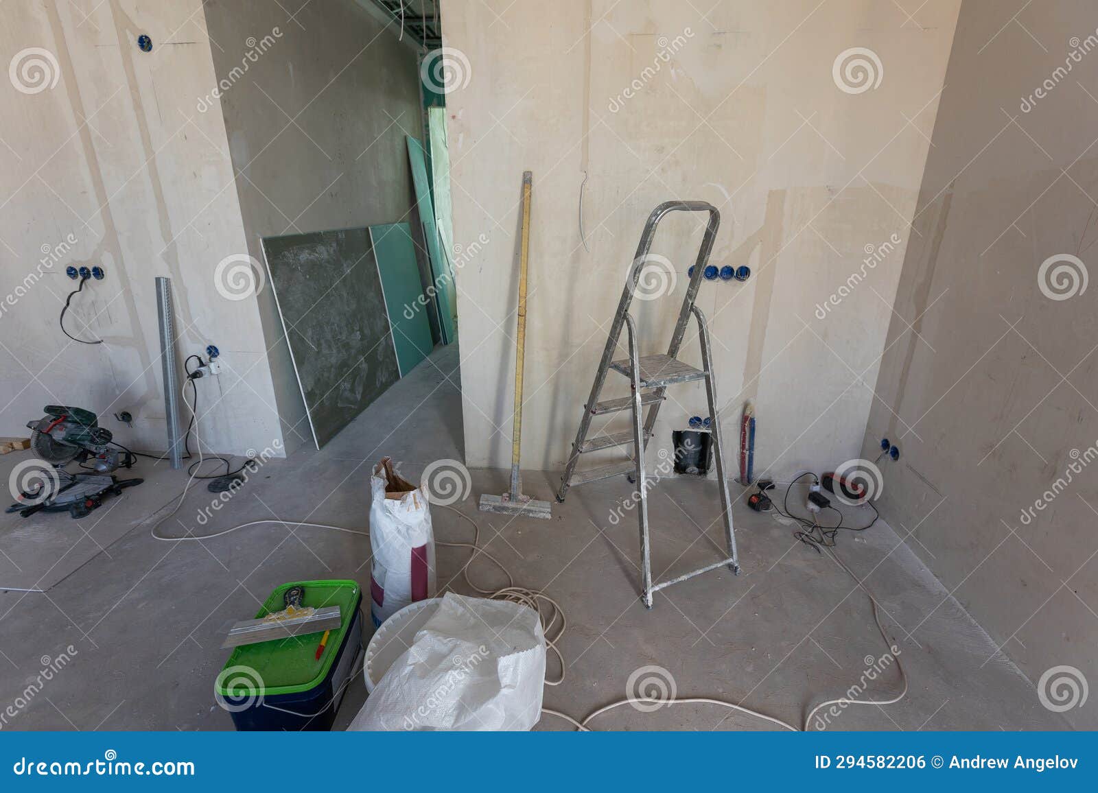 Drywall Installation Work in Progress by Construction Workers at ...