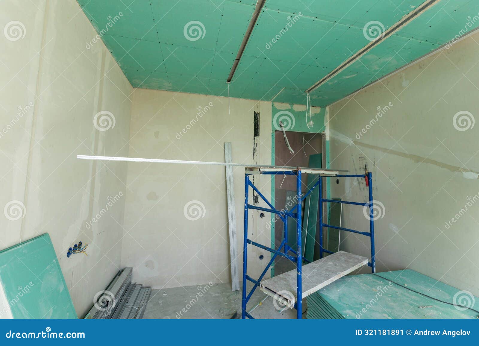 Drywall Installation Work in Progress by Construction Workers at ...