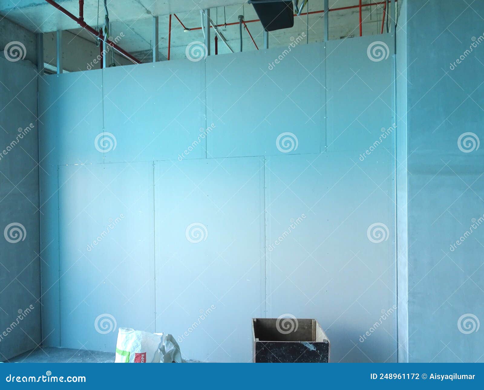 Drywall Installation Work in Progress by Construction Workers at the ...