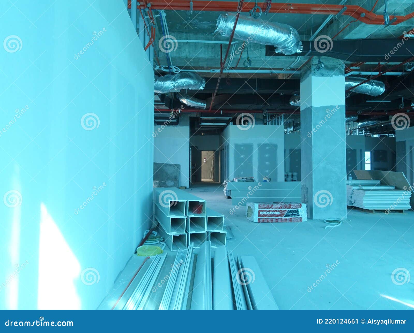 Drywall Installation Work in Progress by Construction Workers at the ...